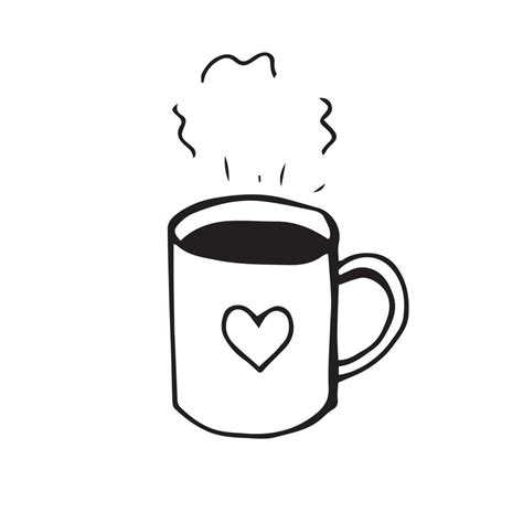 Ilustração Vetorial De Estoque Uma Caneca Fofa De Café Ou Chá Sobre A
