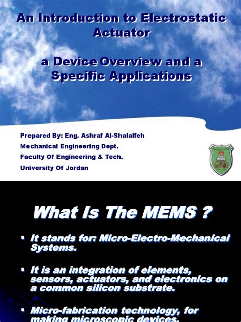 An Introduction To Electrostatic Actuator Pdf Electrostatics