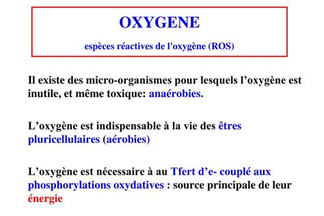 PPT Introduction aux radicaux libres et espèces réactives de l
