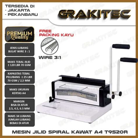 Jual Mesin Jilid Spiral Kawat F4 And A3 A4 Lubang Bulat 31 Grakitec Di
