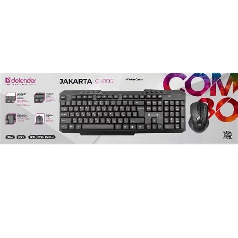 Tastatura US i miš bežični set Defender Jakarta C-805 crna - Bubalica