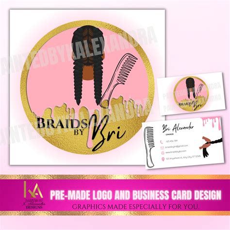 Braids Logo Hair Braiding Logo Braid Logo Hair Logo Pre Made