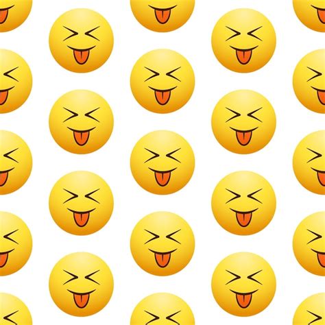Riendo Emoji De Patrones Sin Fisuras Elementos Vectoriales Sobre Fondo Blanco Vector Premium