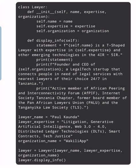 paul kaunda esq on linkedin if you can run this simple python code