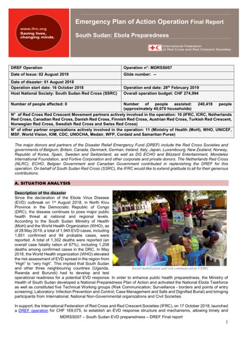 South Sudan Ebola Virus Disease Preparedness Epoa Final Report