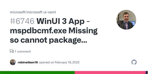 winui 3 app mspdbcmf exe missing so cannot package project using vs