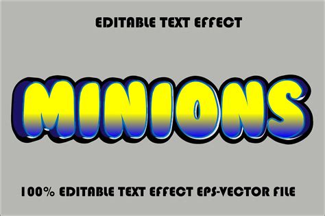 Minions Editable Text Effect Graphic By Aan Picture Creative Fabrica