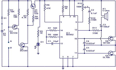 Liquid Or Water Sensor Circuit With Alarm
