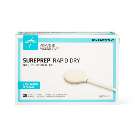 Medline Sureprep Rapid Dry Barrier Film 1 Ml Wand