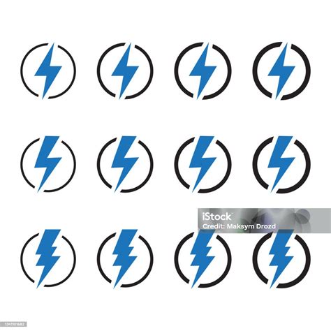 번개 전력 벡터 로고 디자인 요소 에너지 와 천둥 전기 기호 개념 원에서 번개 볼트 기호 파워 패스트 스피드 로고타입 개념에 대한 스톡 벡터 아트 및 기타 이미지 Istock