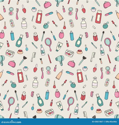 Cosméticos E Iconos De Los Productos De Belleza Vendimia Ilustración