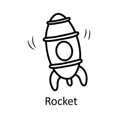 Rocket Vector Outline Icon Design Illustration Toys Symbol On White