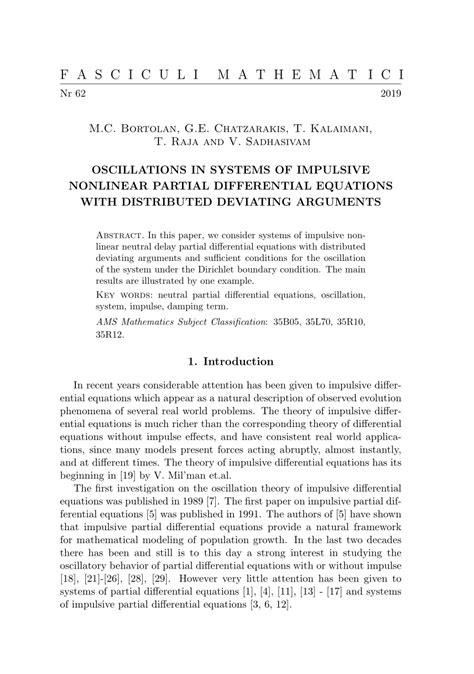 Pdf Oscillations In Systems Of Impulsive Nonlinear Partial Differential Equations With