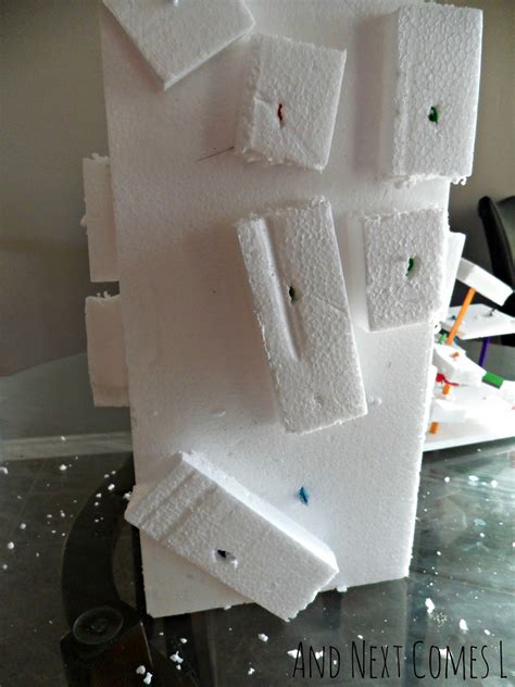 Building With Styrofoam And Colored Craft Sticks And Next Comes L