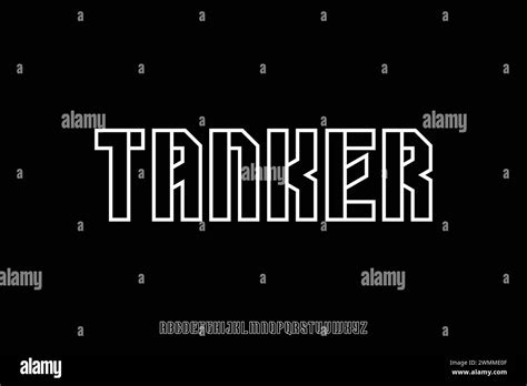 Strong Linear Alphabet Display Font Vector Army Style Typeface Illustration Stock Vector Image