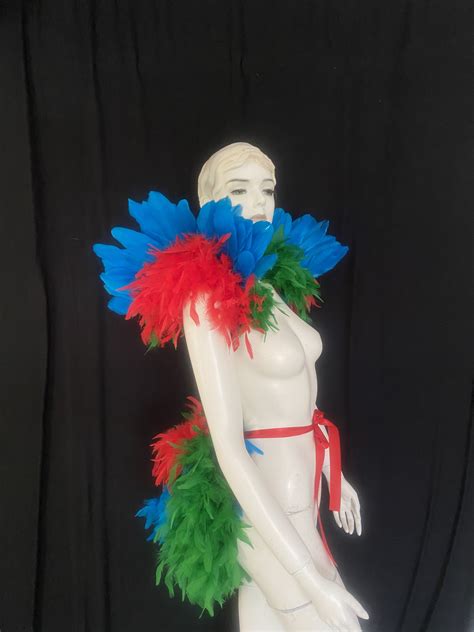 Parrot Macaw Costume Wings And Tail Green Blue And Red Simple Etsy