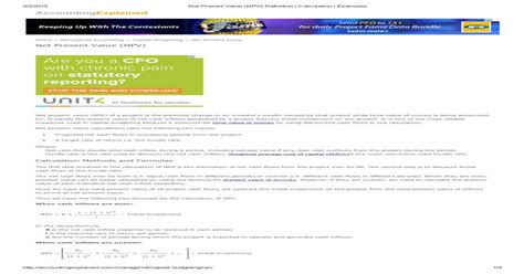 Pdf Net Present Value Npv Definition Calculation Examples Dokumen Tips
