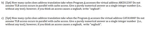 Solved A Processor Has A Tlb With Entries L Caches And Chegg