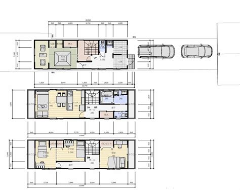 狭小プラン－間口3．5m（2間） 3階建て 延床面積156㎡（47．1坪） 株式会社建築システム