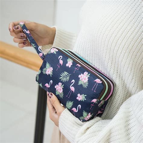 여성용 방수 지갑 셀 파우치 핸드백 손목 가방 패브릭 동전 지갑 모바일 지갑 클러치 백 3 지퍼 Aliexpress