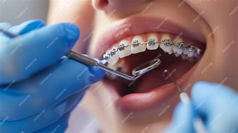 Dental Braces Procedure Care And Precision Premium Ai Generated Image