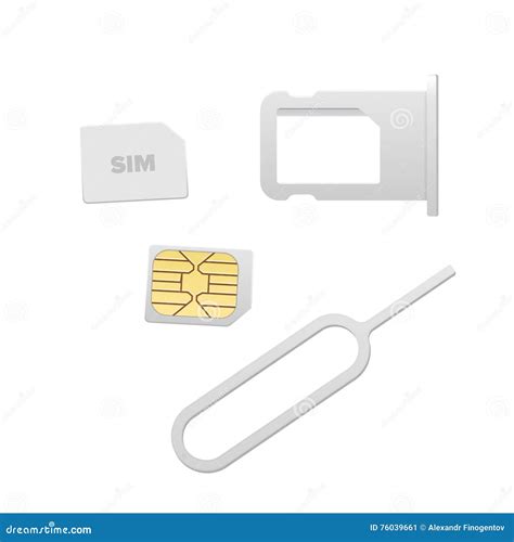 Small Nano Sim Card Sim Card Tray And Eject Pin For Smartphone Vector