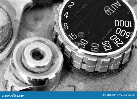 Close Up Of An Analog Camera Selector Dial Macro Stock Image Image