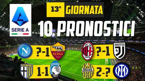 I miei Pronostici per la 13ª Giornata di Serie A 2024 2025 YouTube