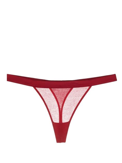 Kiki De Montparnasse Ribbed Intime Thong Red Farfetch