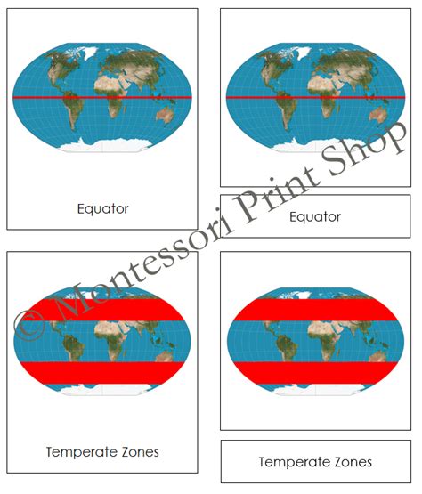 Geographic Coordinate System 3 Part Cards Montessori Nomenclature
