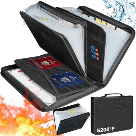 Upgraded Fireproof Accordion File Organizer With 26 Pockets Expanding File Folder