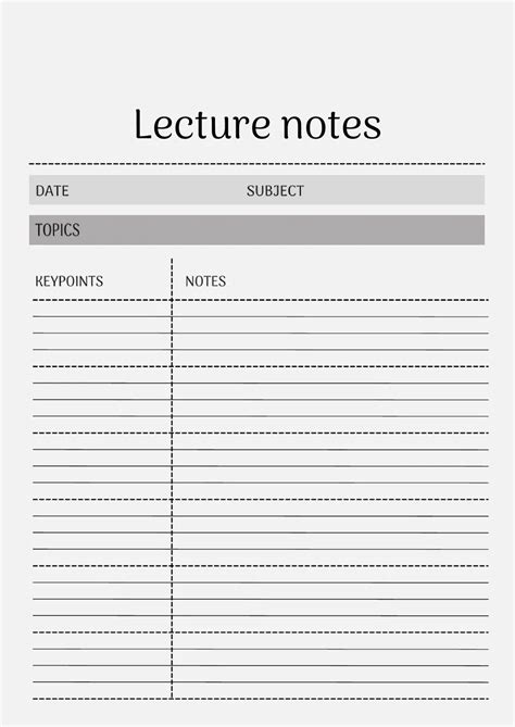 Lecture Notes Template Word