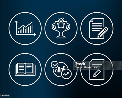 그래프 교육 및 통계 아이콘입니다 문서 승리 및 편집 문서 서명 한다입니다 1에 대한 스톡 벡터 아트 및 기타 이미지 1 경쟁 교육 Istock