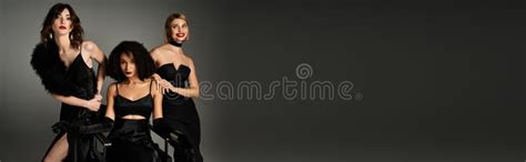 Trio Of Diverse Women In Chic Stock Image Image Of Friends Beautiful