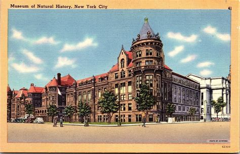 Museum Natural History New York City Nyc Ny Linen Postcard 1869 Founded