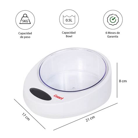 Balanza de Cocina Digital 5KG Cuori para Líquidos y Sólidos Blanco HTS