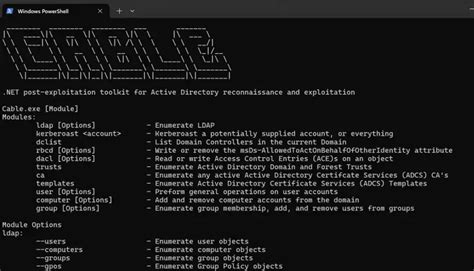cable post exploitation toolkit for active directory reconnaissance and exploitation