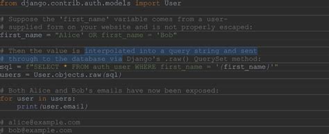Sql Injection Attacks And Django