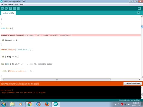 C Sendatcommand Not Declared In This Scope Stack Overflow