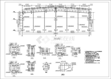 某地双坡双跨单层轻型门式钢架厂房结构施工图工业建筑土木在线