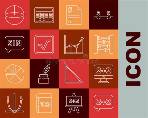 Set Line Graph Schedule Chart Diagram Infinity Open Book Human Brain Calculator And Sigma
