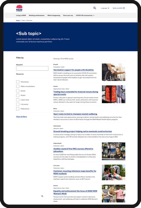 Nsw Gov React Development To Create Taxonomy Term Landing Pages