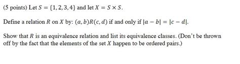 Solved Points Let S And Let X SXS Define Chegg Com