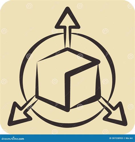 Icon Three Dimensional Object Related To 3d Visualization Symbol Hand