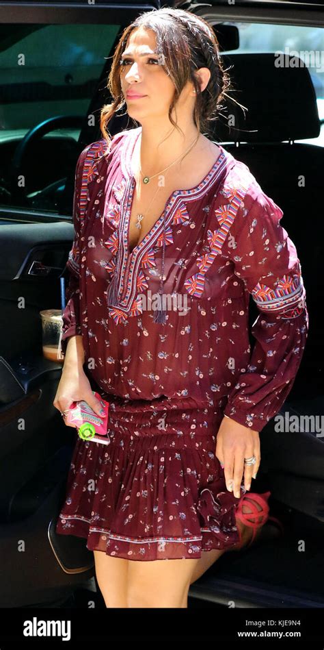 New York Ny June14 Camila Alves Looks Chic In Burgundy Top And Pencil Skirt As She Leaves