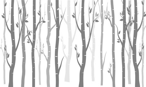 Black Branch Tree Or Naked Trees And Root Silhouettes Set Hand Drawn