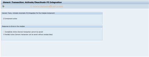 RMIFGDT SAP Tcode Gen Transaction Act Deact FO Integration