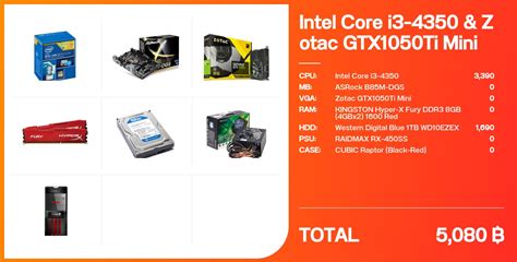 Intel Core I3 4350 And Zotac Gtx1050ti Mini จัดสเปค Notebookspec
