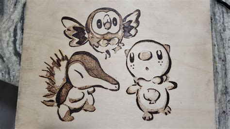 Pyrography I Made Of The Starters For Pokemon Legends Arceus Fandom