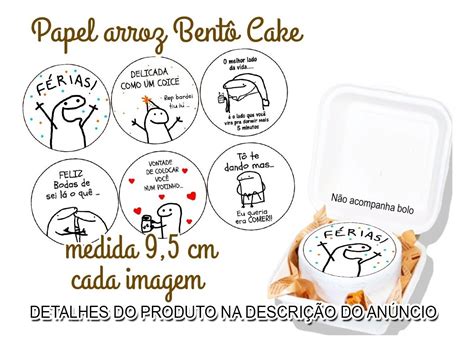 Kit 54 Papel De Arroz Bento Cake Mini Bolo Flork 9 5 Cm